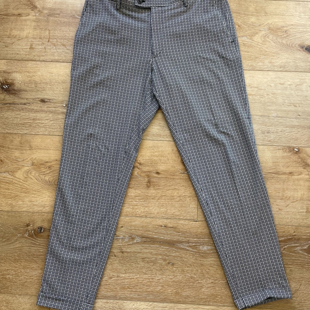 Men’s Zara Black & White Plaid Pattern Dress Pants Si… - Gem